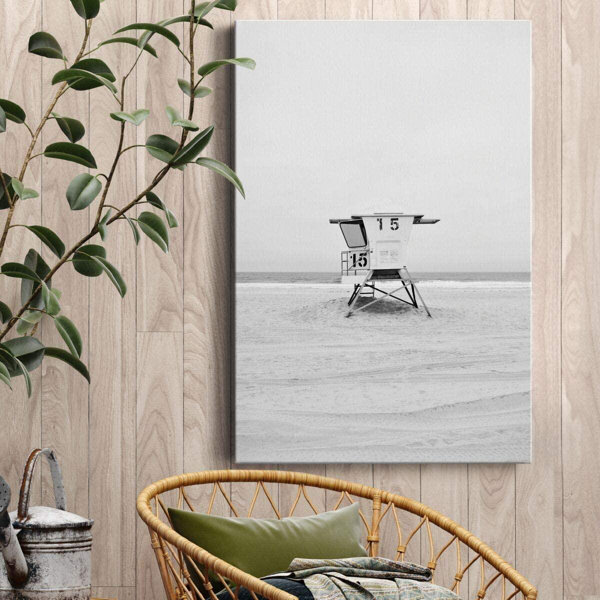 Highland Dunes Lifeguard Tower 15 - Wrapped Canvas Photograph | Wayfair