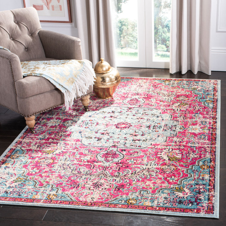 Langley Street Felty Oriental Fuchsia/Teal Area Rug & Reviews | Wayfair