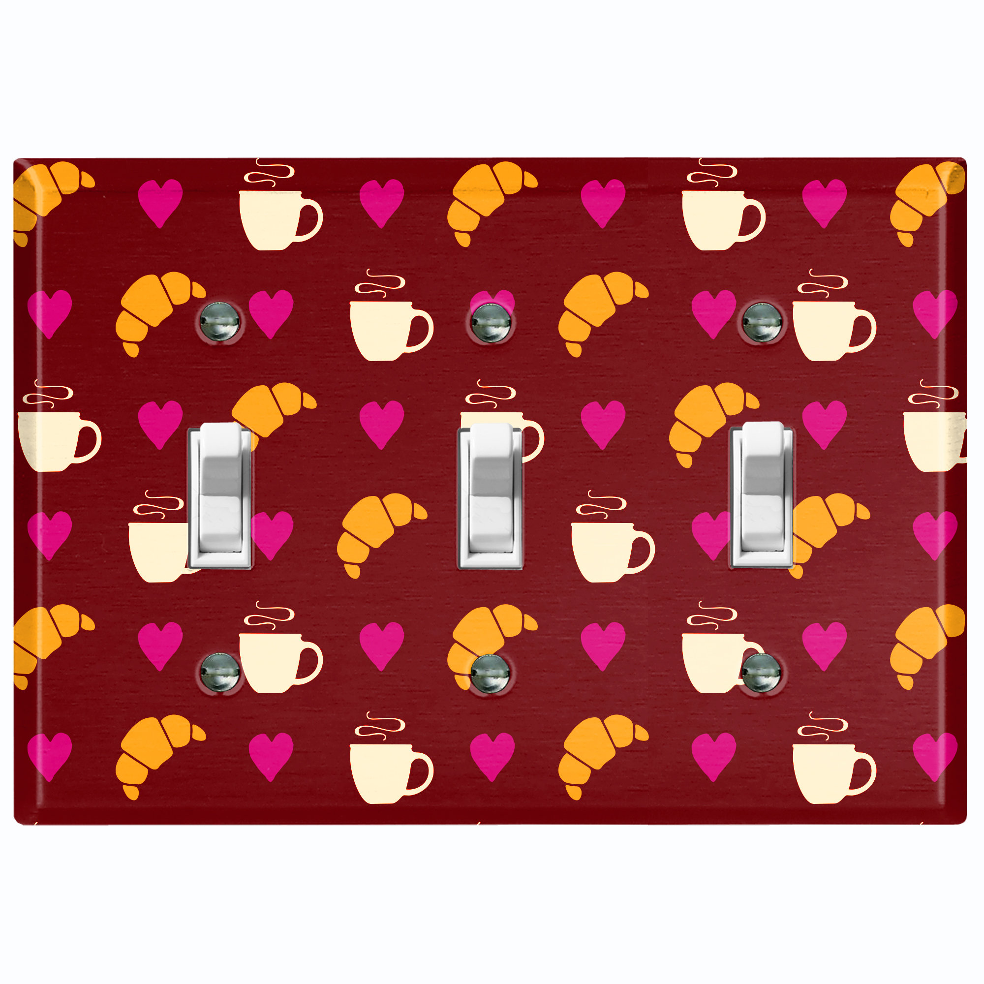 WorldAcc Coffee Cups Croissant Hearts Maroon 3 -Gang Toggle Light ...