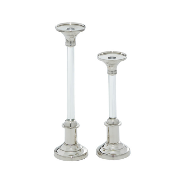 Novogratz 2 Piece Stainless Steel Tabletop Candlestick Set | Wayfair