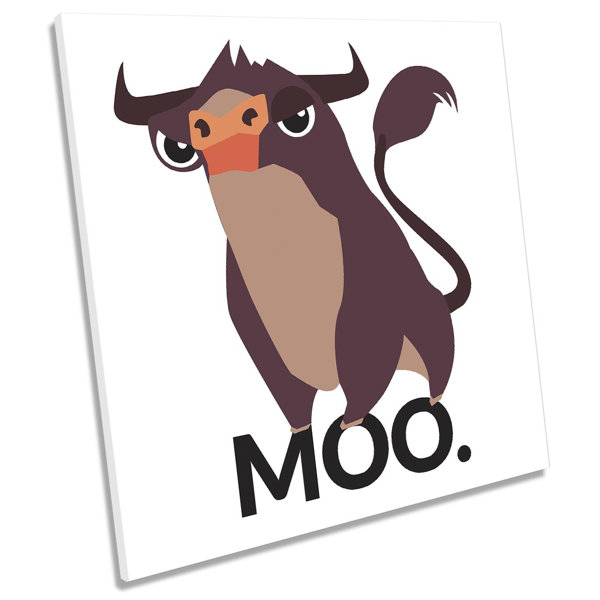 Maturi Cow Bull Moo Picture CANVAS WALL ART Square Print | Wayfair.co.uk