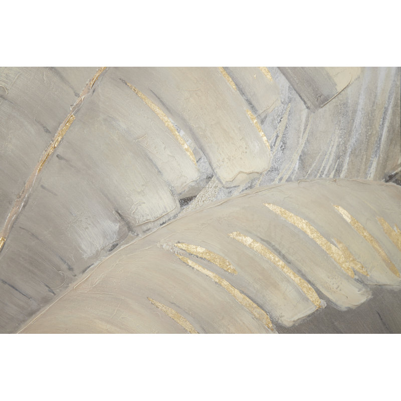 CosmoLiving by Cosmopolitan Brown Canvas Palm Leaf Framed Wall Art with ...