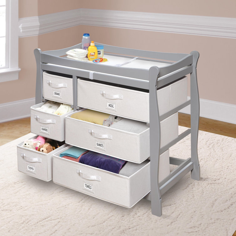 Harriet Bee Swave Changing Table with Pad and with 6 Baskets & Reviews ...