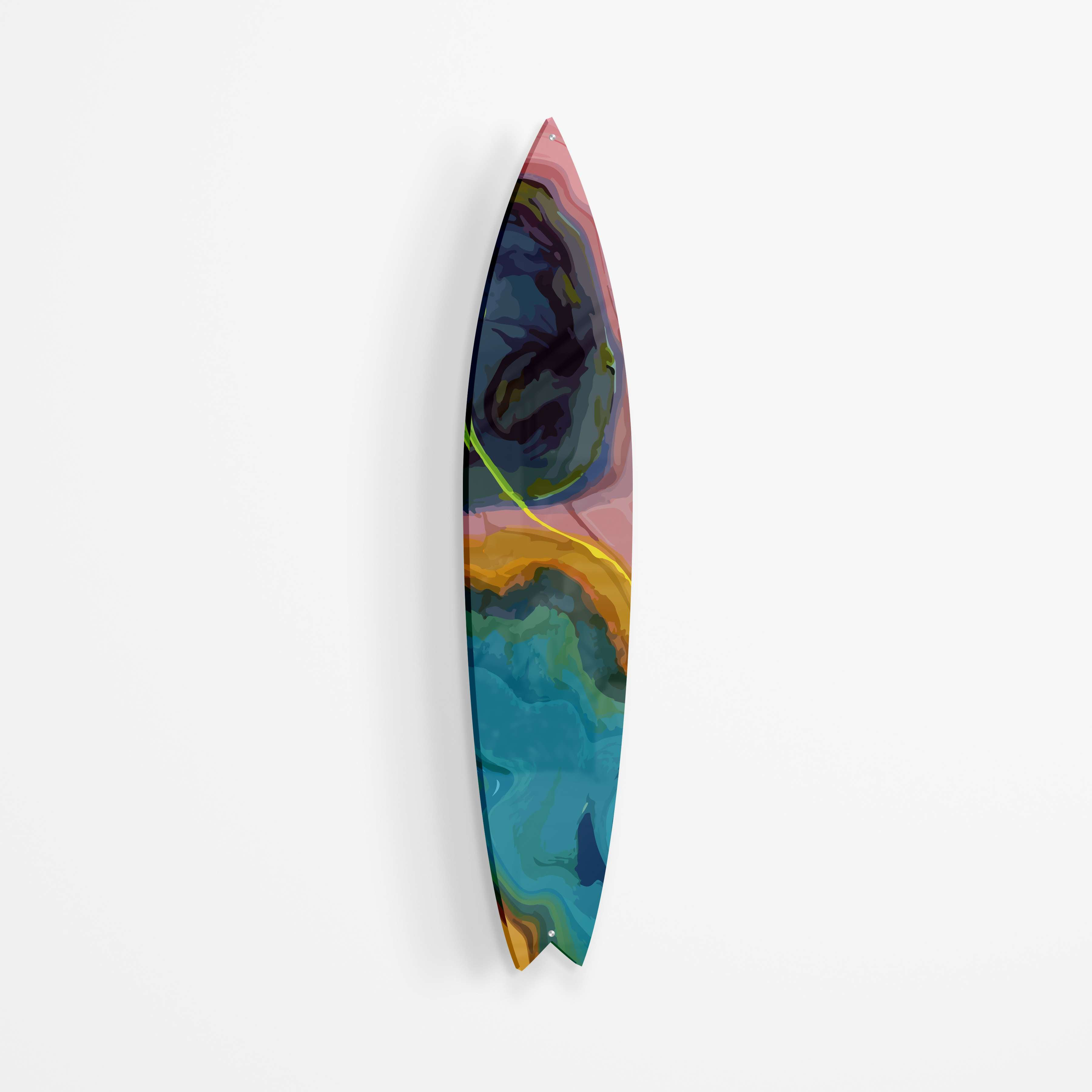 UniQstiQ Abstract Swirl Surfboard - Unframed Bold Art | Wayfair