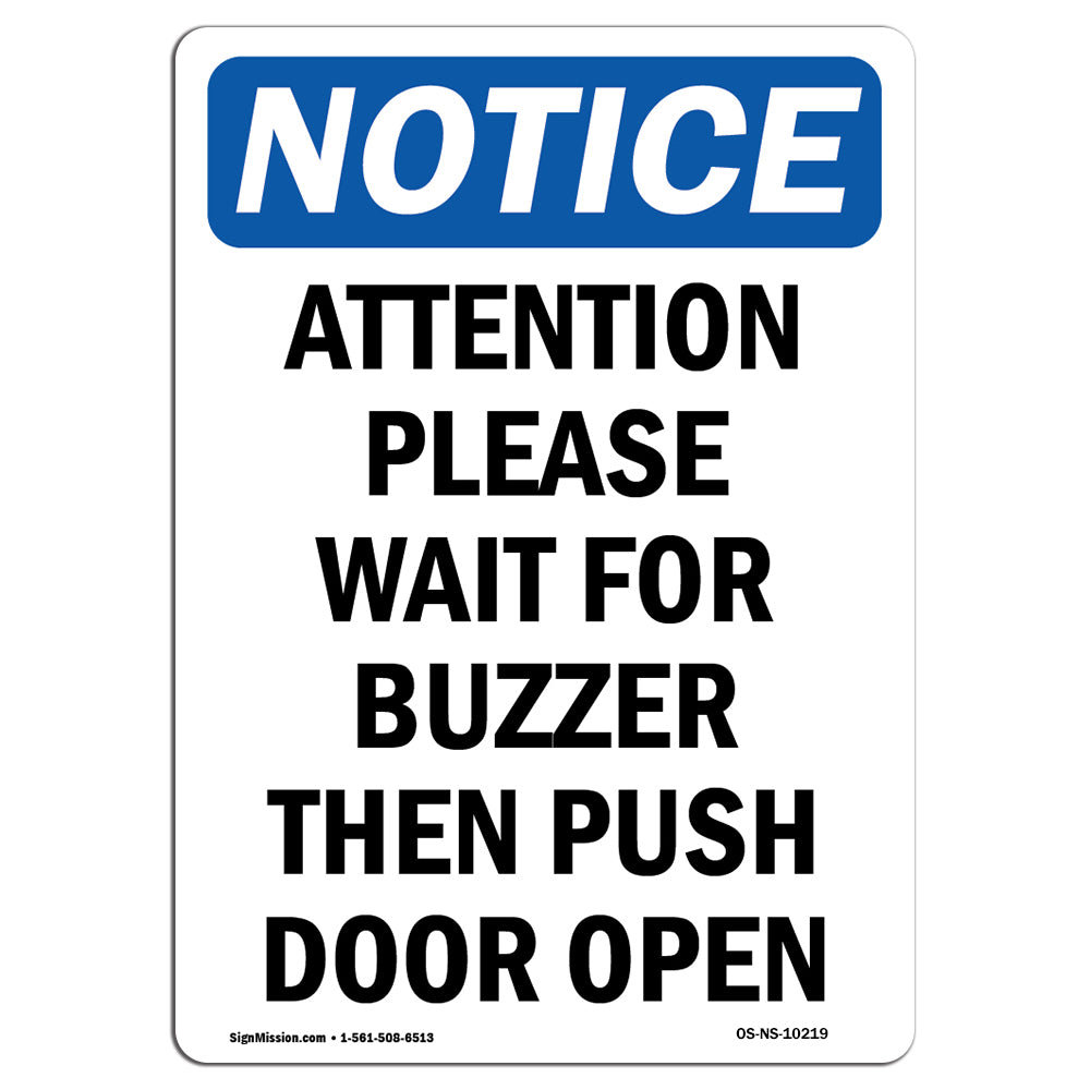 SignMission Attention Please Wait For Buzzer Sign | Wayfair