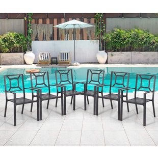 Rust - Resistant Metal Patio Dining Chairs You'll Love in 2021 | Wayfair
