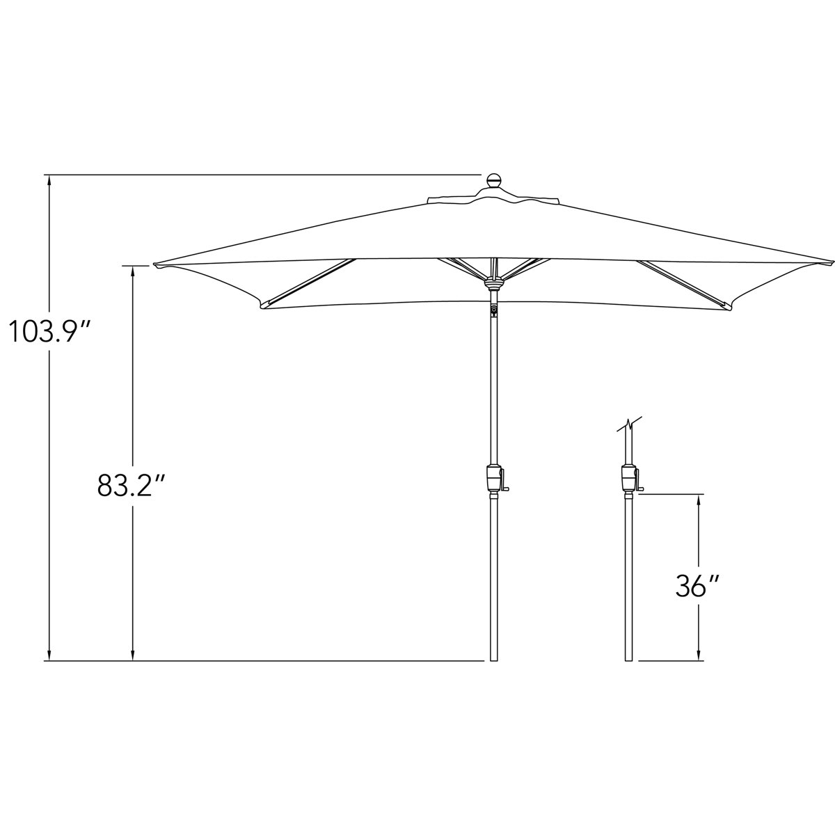 Sol 72 Outdoor™ Launceston 120'' x 79.2'' Rectangular Market Umbrella ...