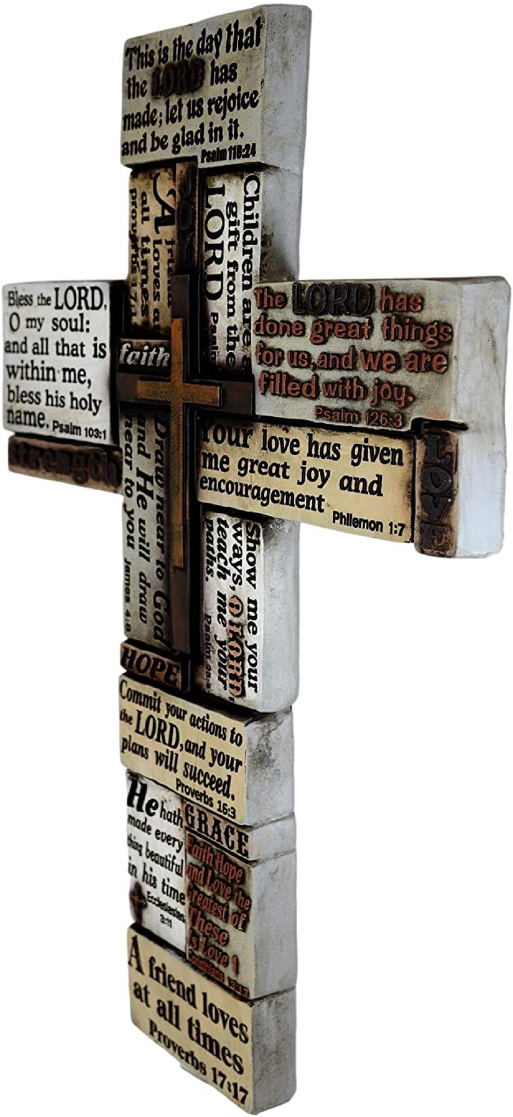 Trinx Blagica Large Inspirational Wall Cross Of Faith Love Hope Peace ...