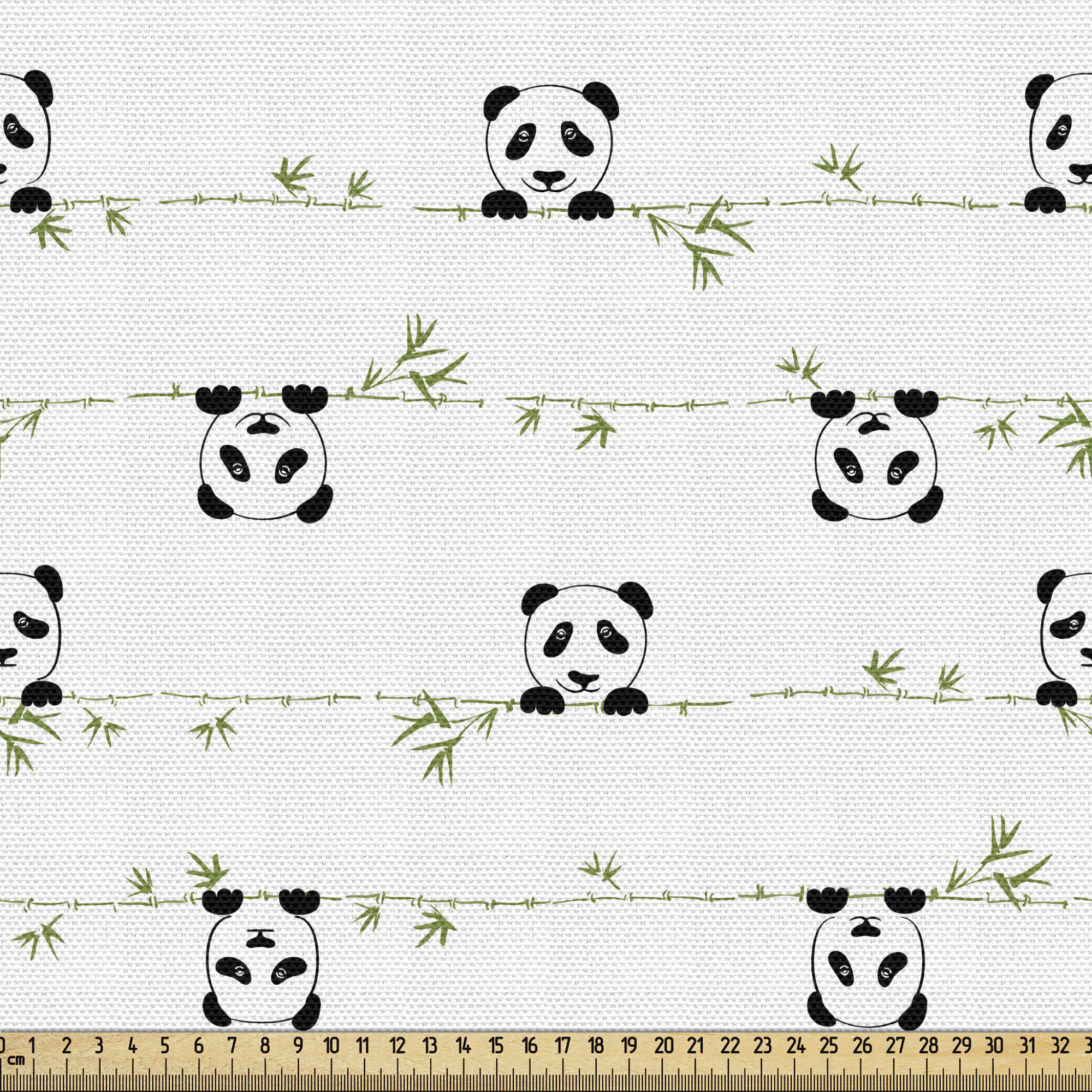 East Urban Home Panda Fabric By The Yard, Horizontally Aligned Bamboo ...