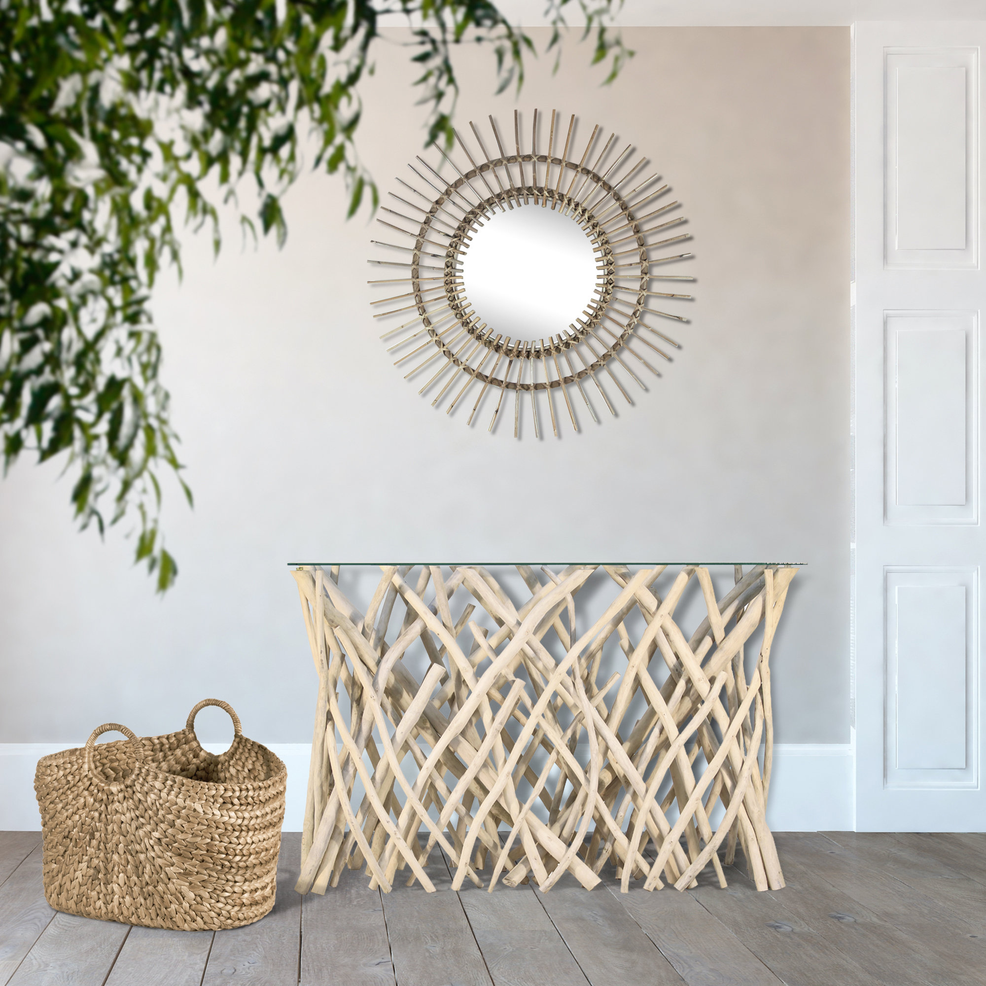 Ibolili Natural 47'' Console Table & Reviews | Wayfair