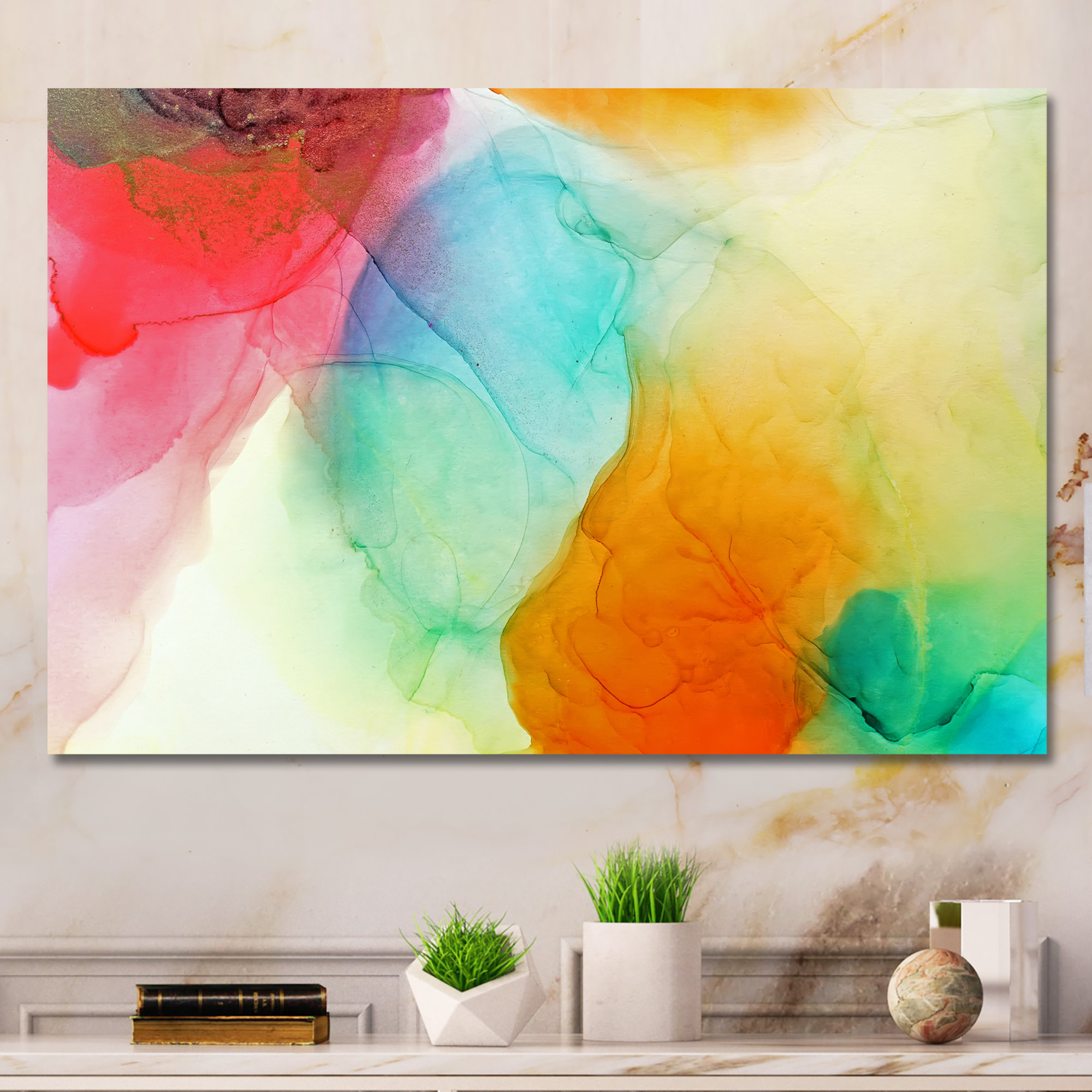 Wrought Studio Fight Of Color Of Liquid Ink II - Painting on | Wayfair