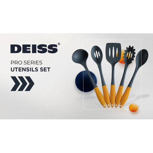Deiss Pro 5-piece Nylon Kitchen Utensil Set - Safe for Non-stick ...