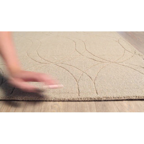 Wrought Studio Belle Geometric Handmade Loomed Wool Area Rug in Khaki ...