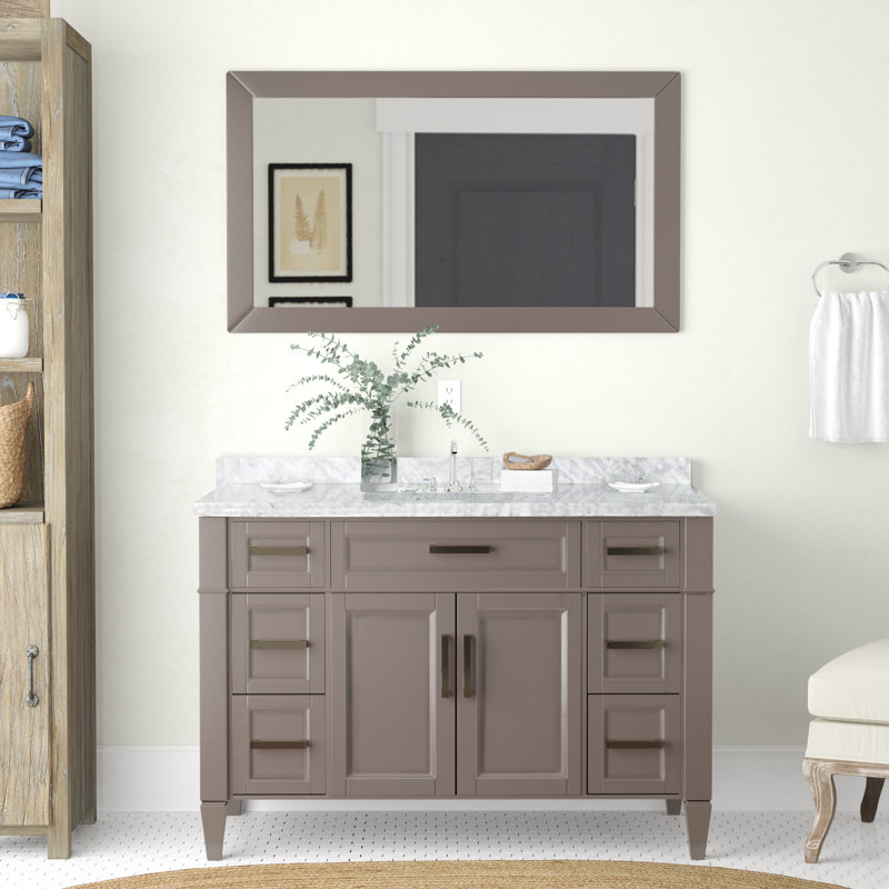 Gracie Oaks Lachine 48" Single Bathroom Vanity with Mirror & Reviews ...