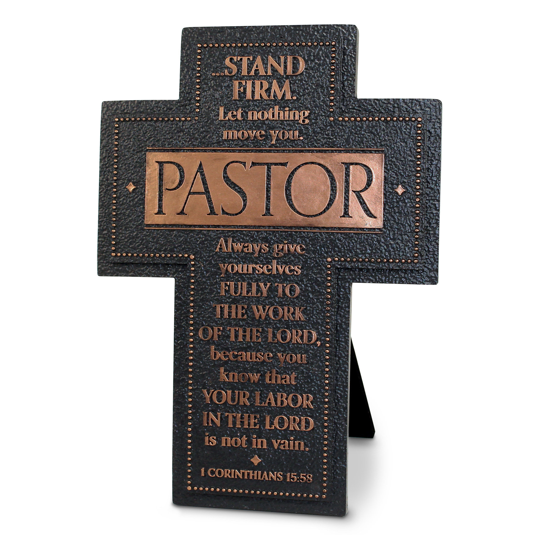 Trinx Cross Stand Firm Pastor Tabletop | Wayfair