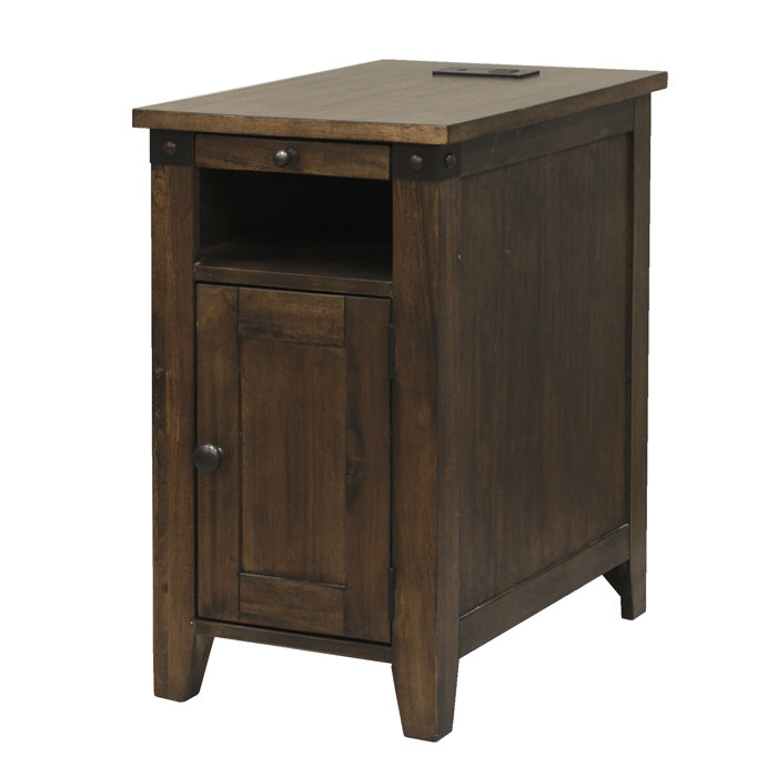 Gracie Oaks Ashworth Tray Top End Table with Storage and Built-In ...