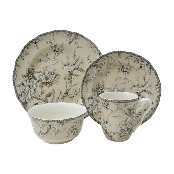 222 Fifth Adelaide 16 Piece Dinnerware Set, Service for 4 & Reviews ...