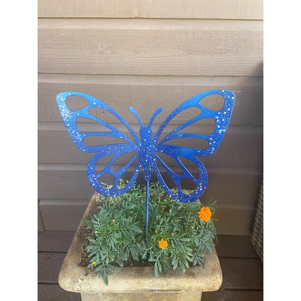 Arlmont & Co. Large Butterfly Garden Sign | Wayfair