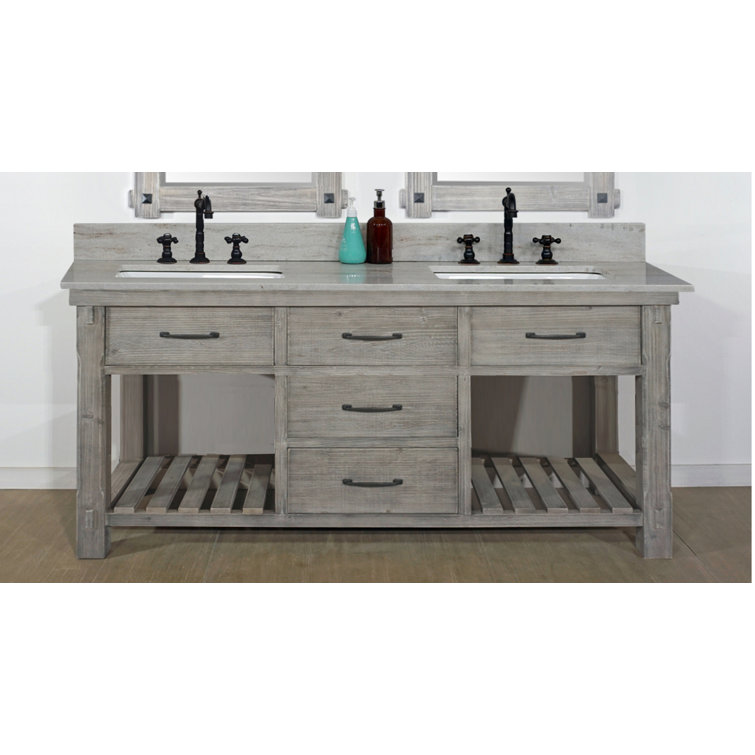 Gracie Oaks Robby 72" Double Bathroom Vanity Set | Wayfair