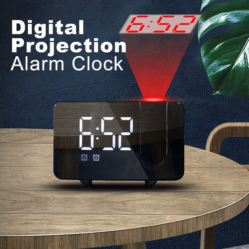 Orren Ellis Digital Electric Tabletop Clock in Black | Wayfair