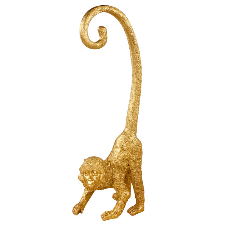 World Menagerie Curly Tailed Resin Monkey Figurine | Wayfair.co.uk
