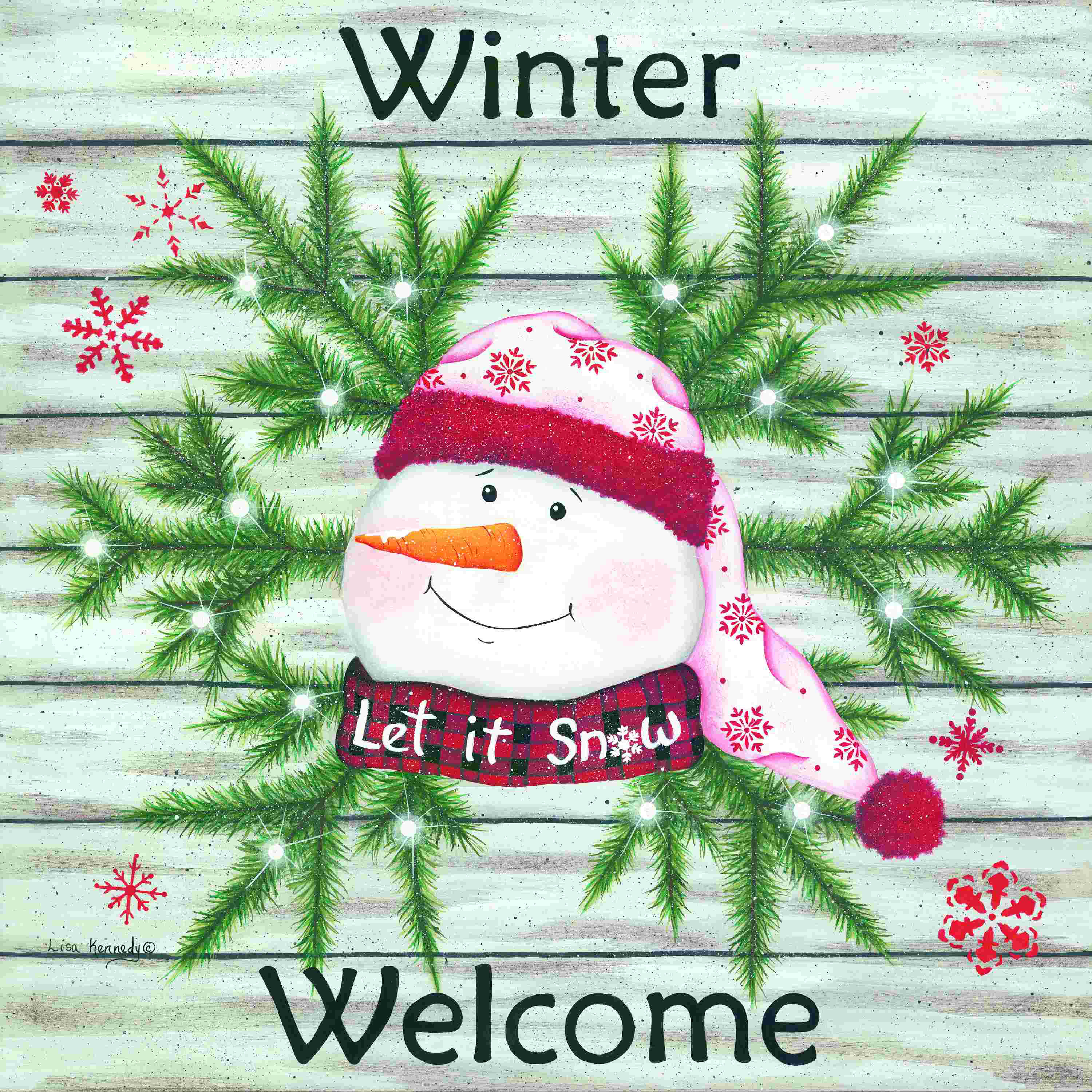 The Holiday Aisle® Welcome Snowflake by Lisa Kennedy - Wrapped Canvas ...
