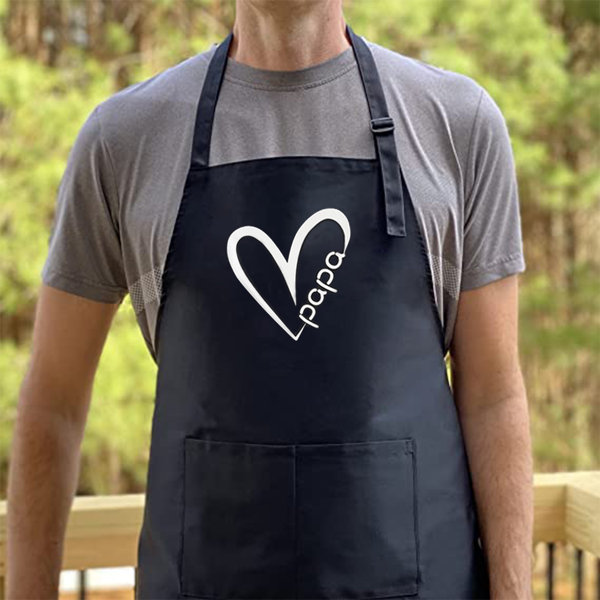 Trinx Men''s Home Kitchen Cooking Wipe Hand Apron With Heart Pattern ...