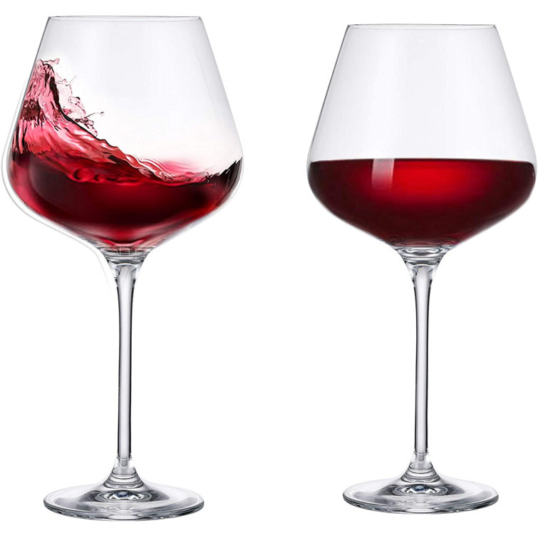 SLEI Wine Glasses Burgundy, Hand Blown Crystal Premium Clear Large Red ...