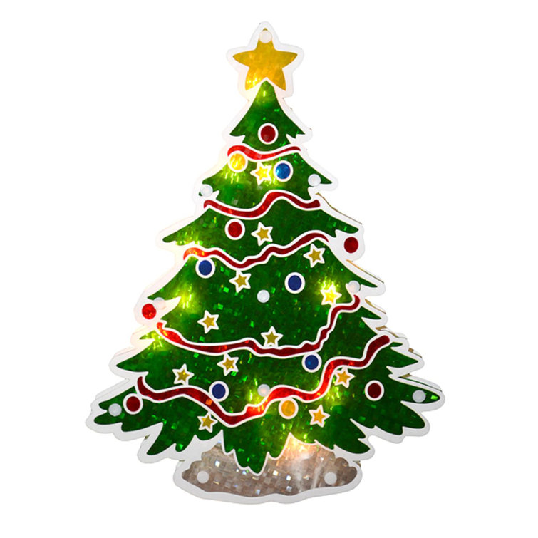 Northlight Holographic Christmas Tree Window Lighting Display & Reviews ...