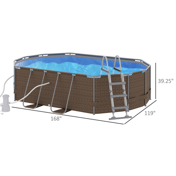 Outsunny 3 ft x 10 ft Steel Hard Sided Pool | Wayfair