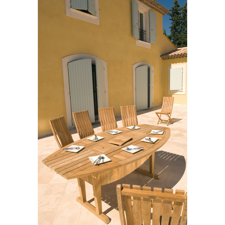 Les Jardins Teak Solid Wood 8 - Person Dining Table | Wayfair