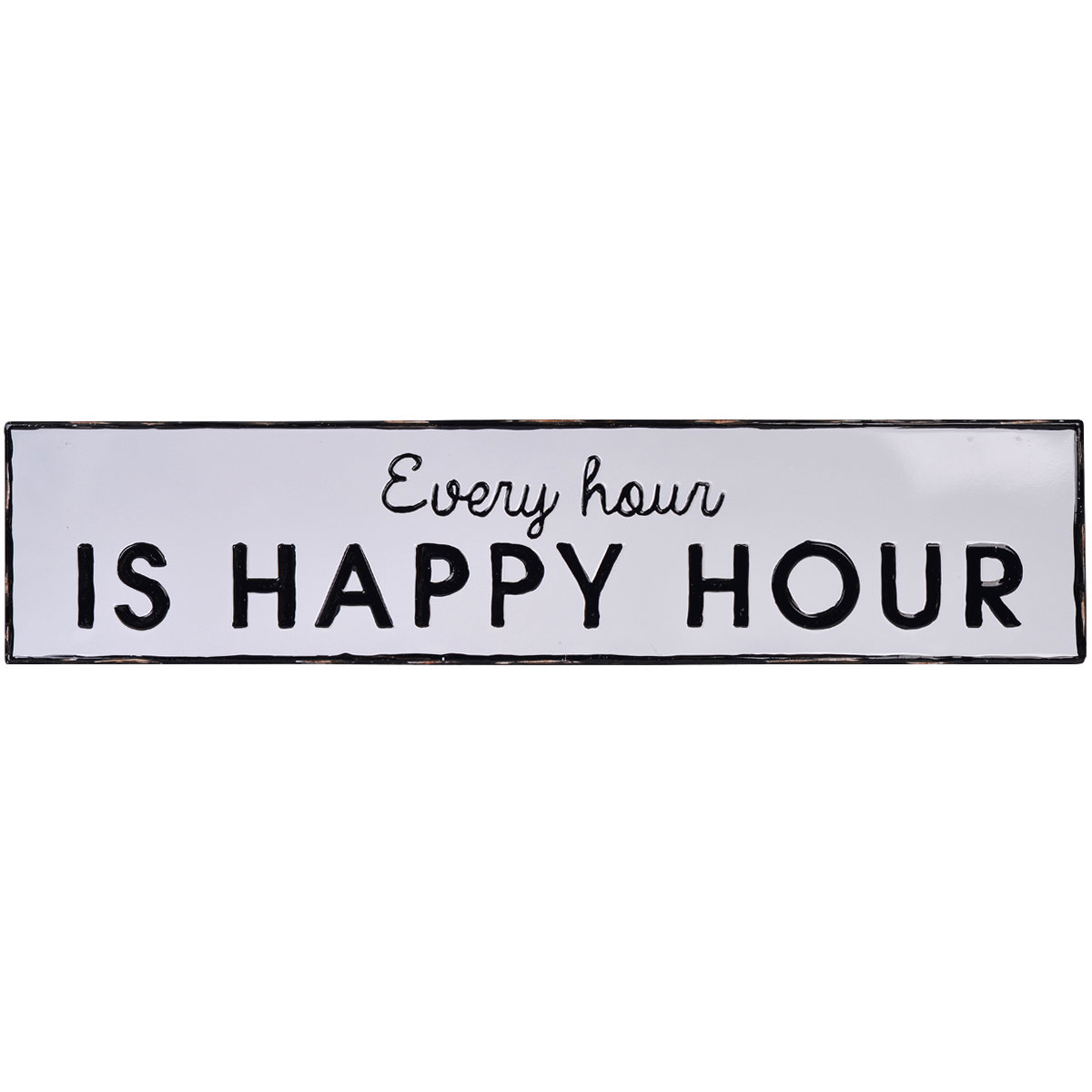 Gracie Oaks Metal Happy Hour Sign Wall Décor & Reviews | Wayfair