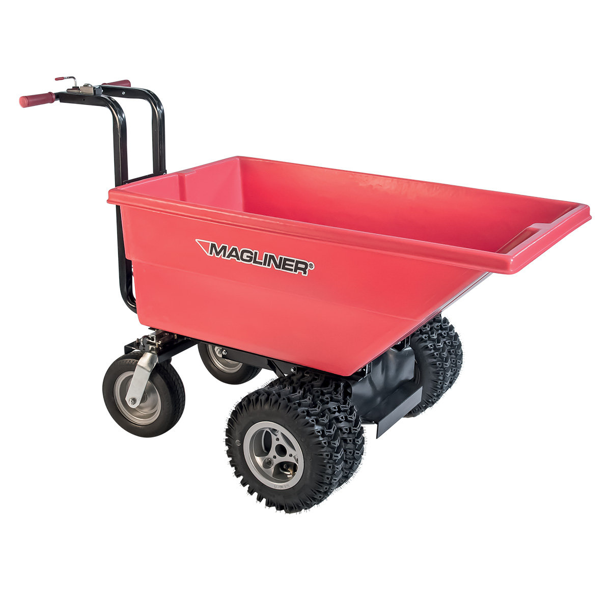 Magliner Motorized Hopper Cart, Dual Aggressive Pneumatic Wheels, 6 Cu ...