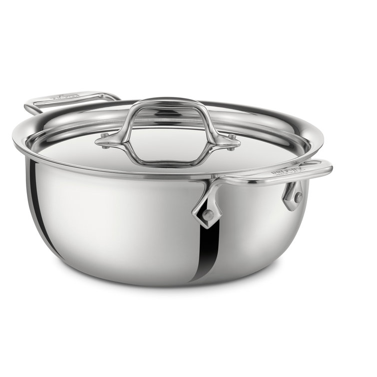 All-Clad D3™ Compact Stainless 3 Qt. Stainless Steel Round Dutch Oven ...