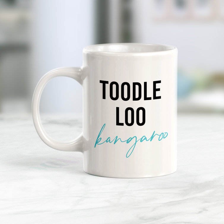 Trinx Toodle Loo Kangaroo Plastic Coffee Mug | Wayfair