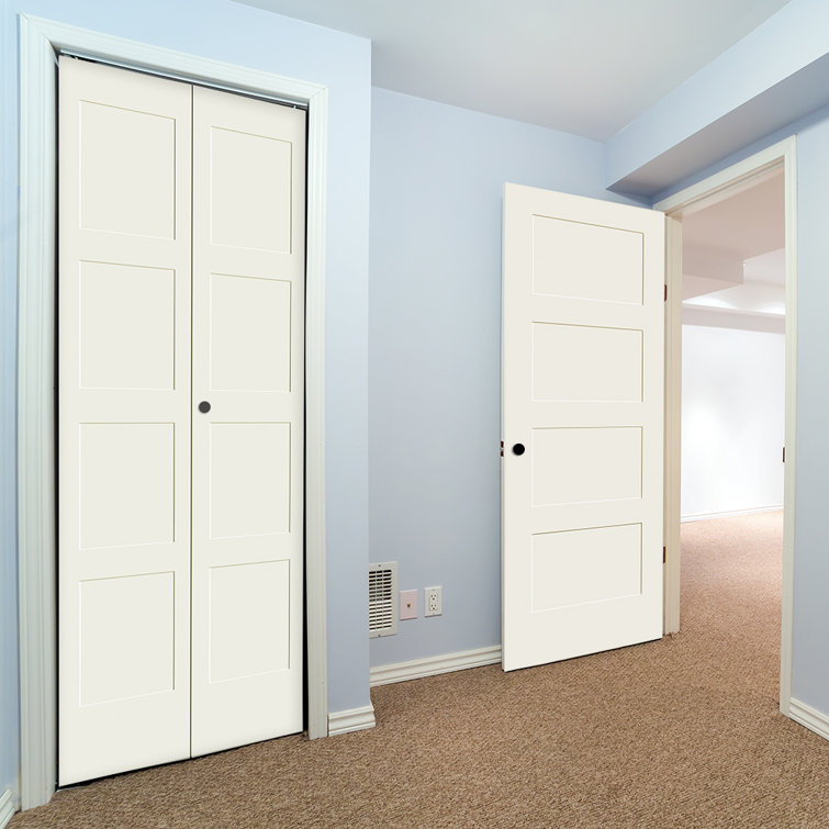 Trimlite Paneled Wood Primed Equal Shaker Bi-Fold Door & Reviews | Wayfair