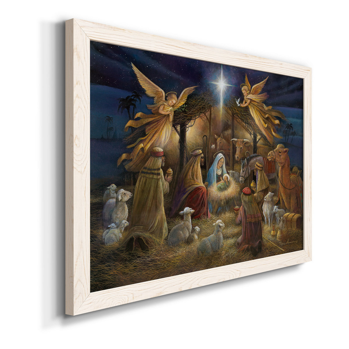 The Holiday Aisle® Nativity - Picture Frame Painting on Canvas | Wayfair