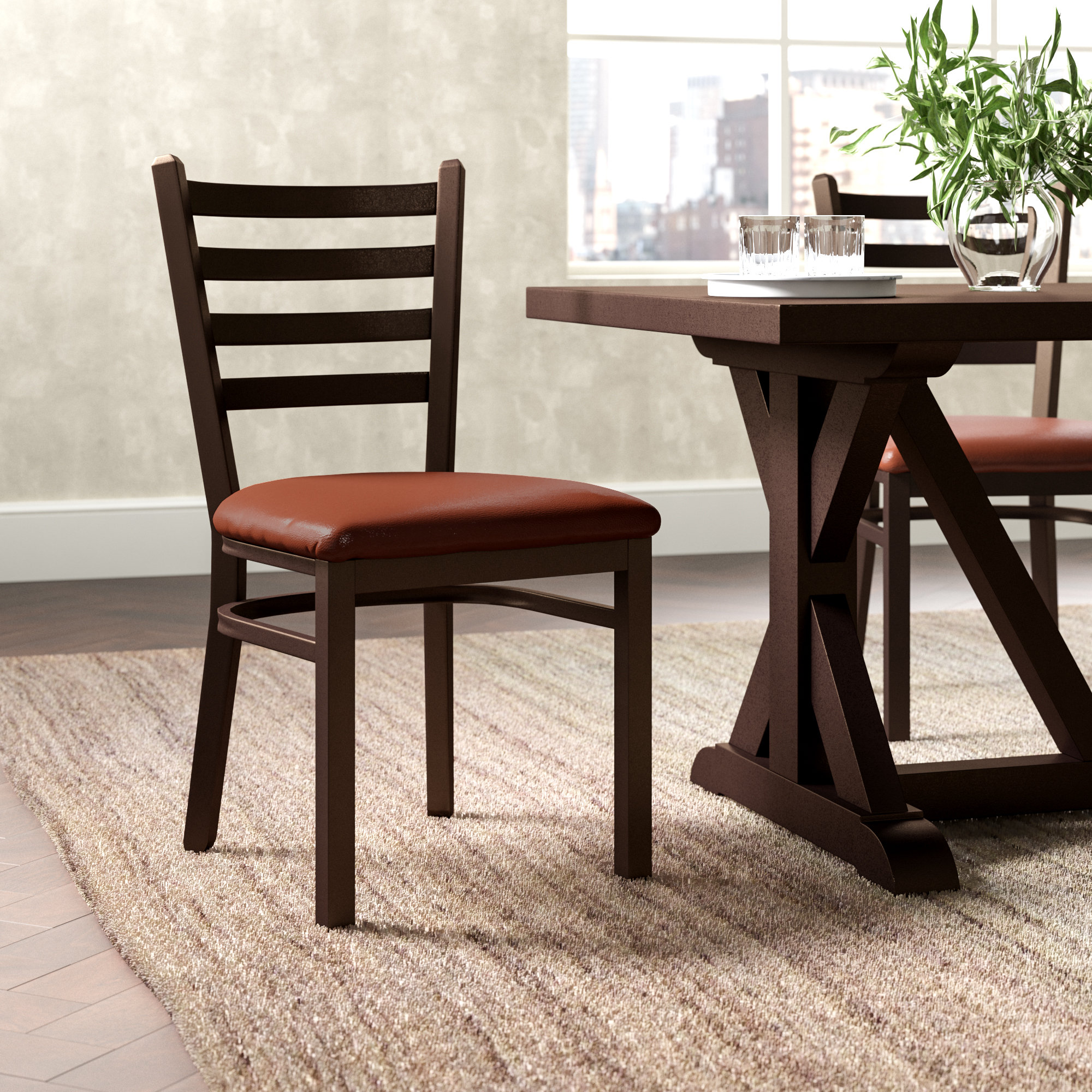 H&D Restaurant Supply, Inc. Metal Ladder Back Side Chair | Wayfair