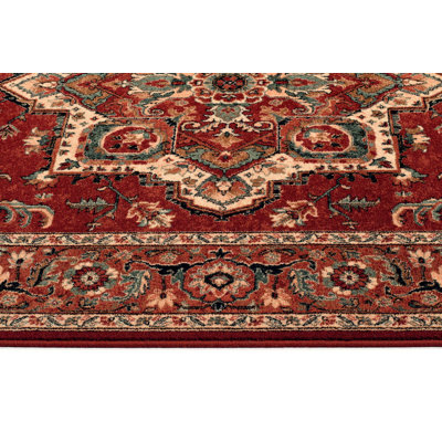 Three Posts Pine Grove Red/Tan/Green Rug & Reviews | Wayfair.co.uk