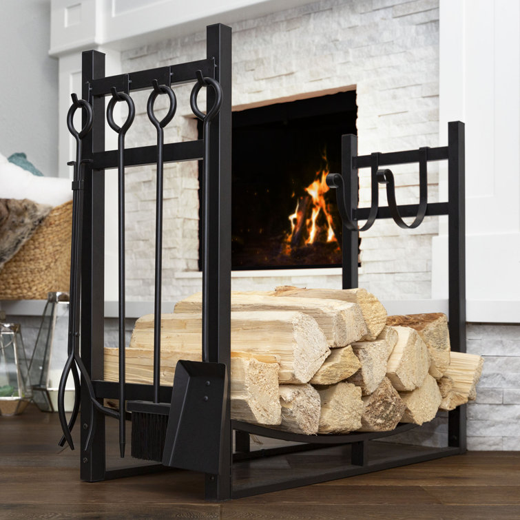 Winston Porter Abhilash 33.5'' W Metal Log Rack & Reviews | Wayfair