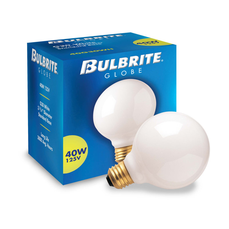 Bulbrite Industries 40 Watt G30 Dimmable Incandescent Globe Light Bulb ...