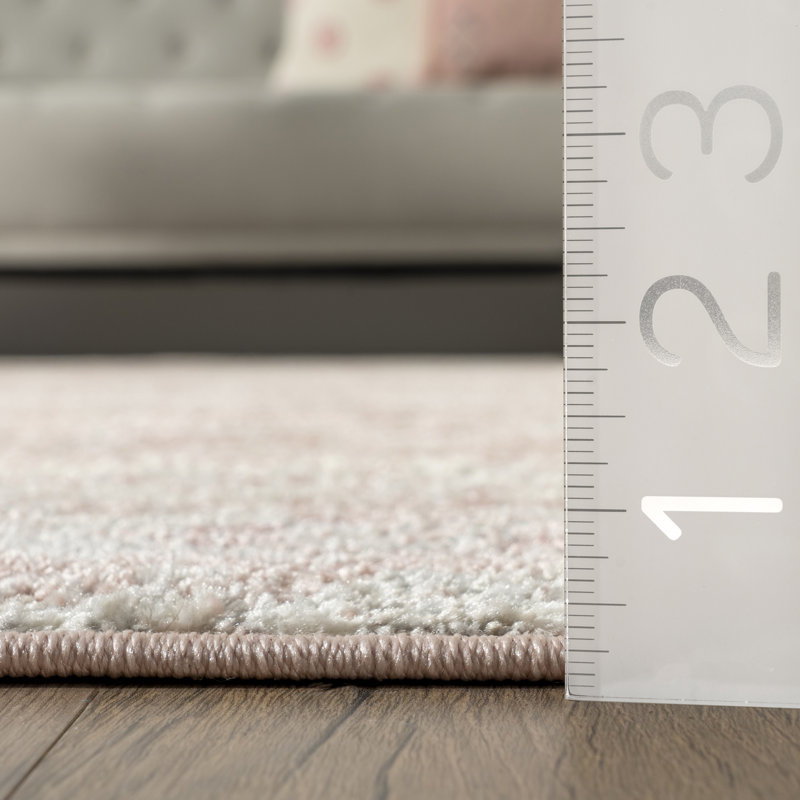 Bungalow Rose Lincolnwood Moroccan Power Loom Performance Pink Rug ...