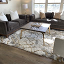 Steelside™ Runner Cade Abstract Area Rug in Ivory/Gold & Reviews | Wayfair