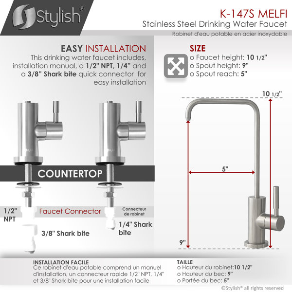 STYLISH Single Handle Pull Down Stainless Steel Kitchen Faucet with ...