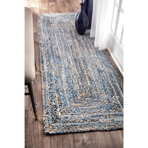 Highland Dunes Wilde Handmade Braided Blue Rug & Reviews | Wayfair