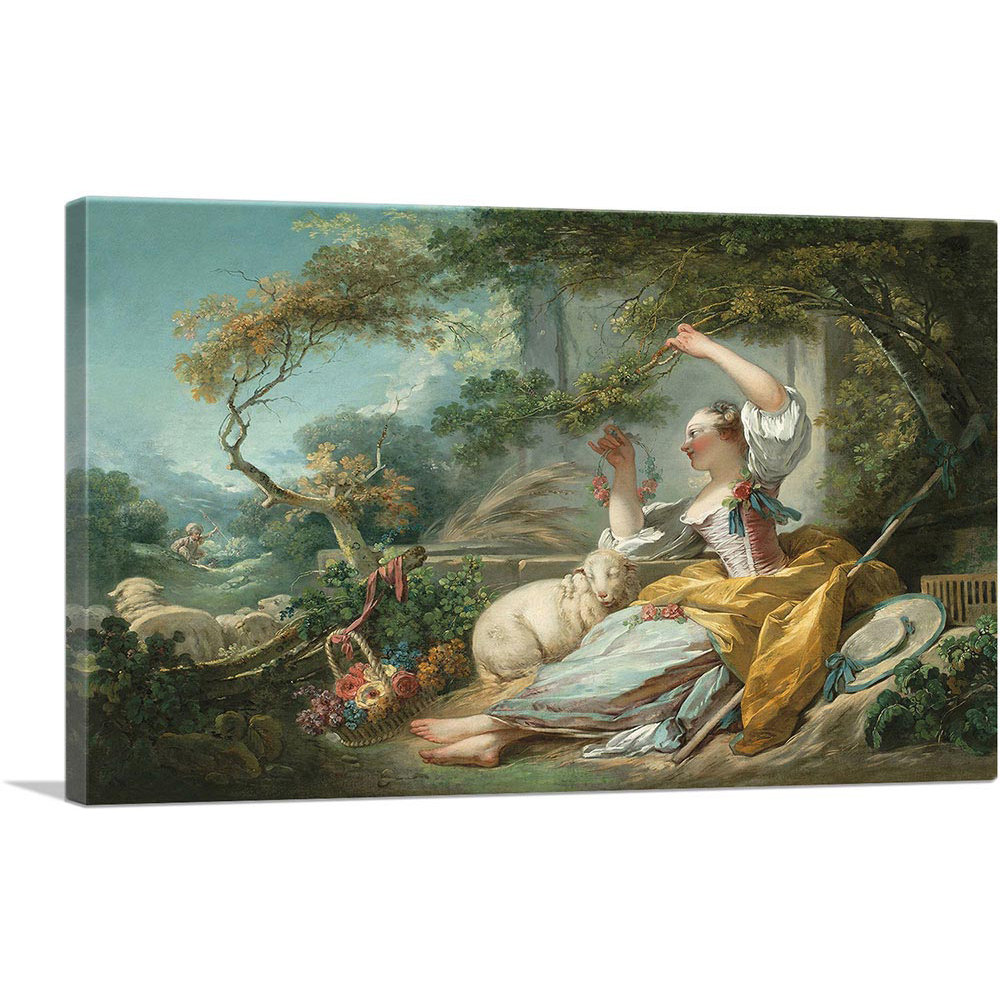 ARTCANVAS The Shepherdess 1750 by Jean-Honore Fragonard - Wrapped ...