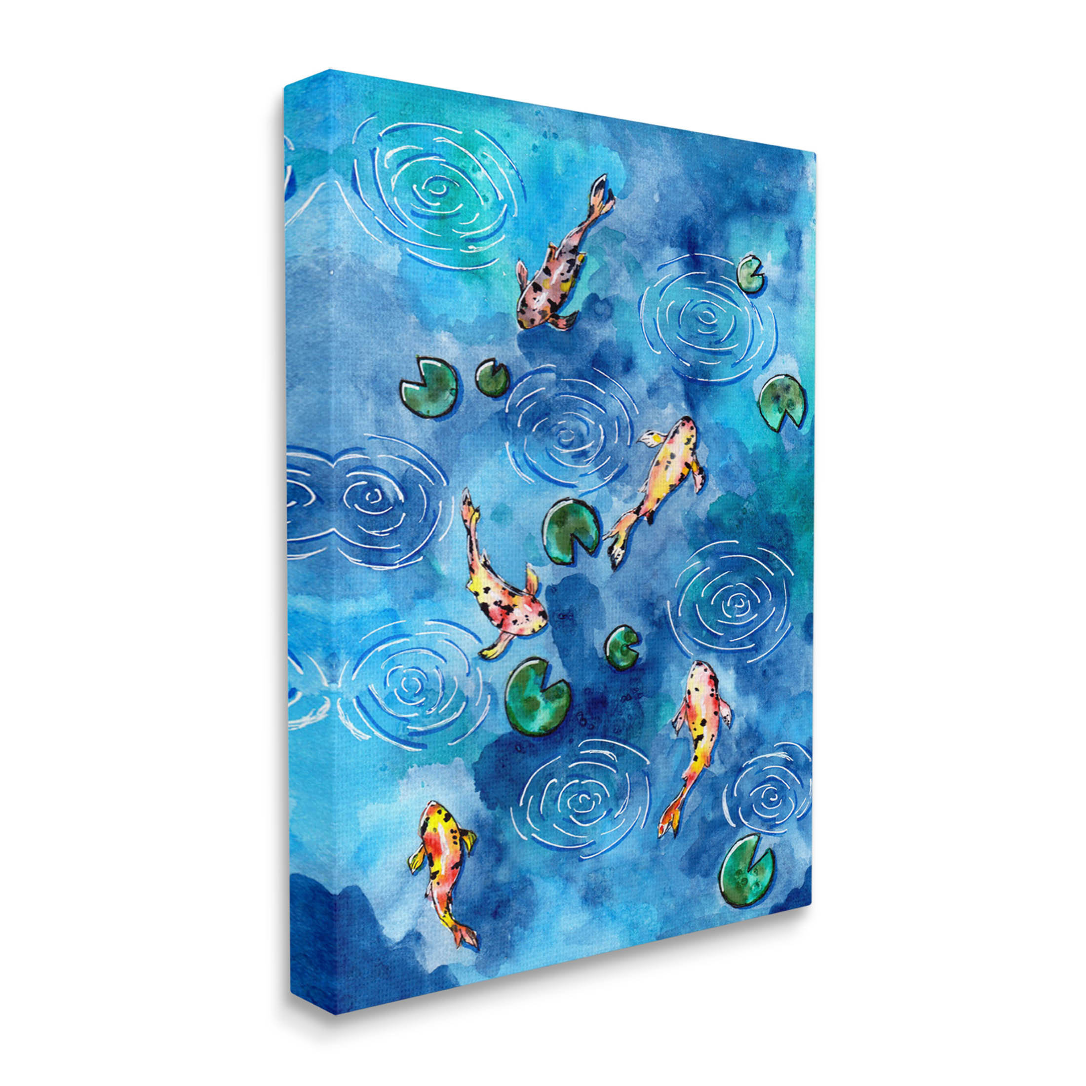 Stupell Industries Koi Fish Ripples Pond Lilies by Sebastian Grafmann ... Stupell Industries Koi Fish Ripples Pond Lilies by Sebastian Grafmann ...