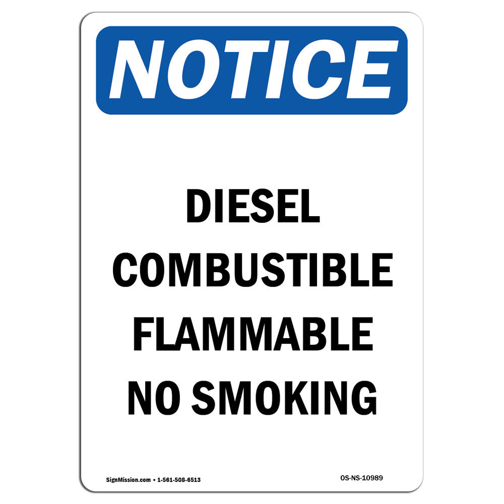 SignMission Diesel Combustible Flammable No Smoking Sign | Wayfair