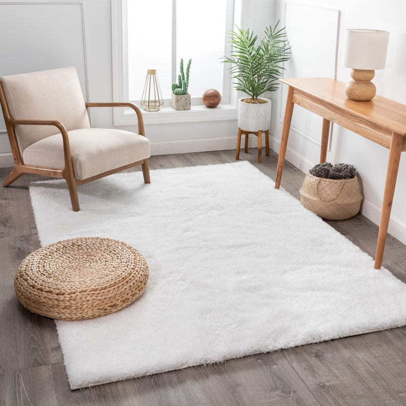 Ivy Bronx Mcclain Shag Soft White Area Rug & Reviews | Wayfair