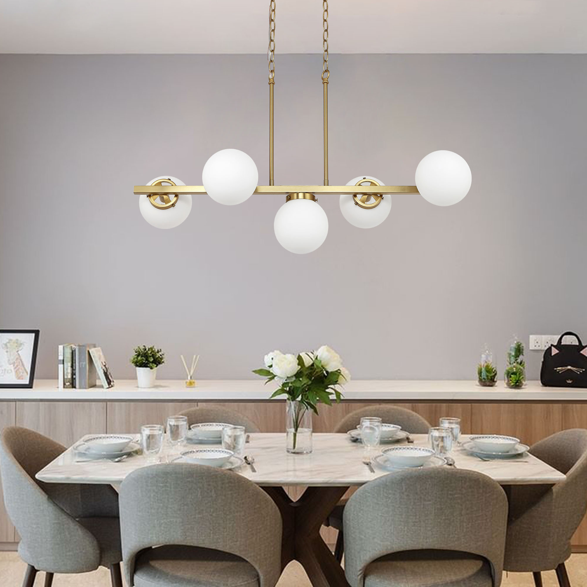 Willa Arlo Interiors Renley 5 - Light Kitchen Island Linear Pendant ...